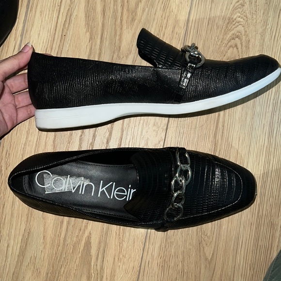 Calvin Klein | Shoes | Calvin Klein Loafers With Chain Textured ...